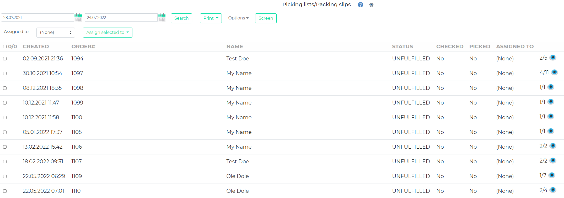Picking lists/Packing slips - iPacky - Shopify